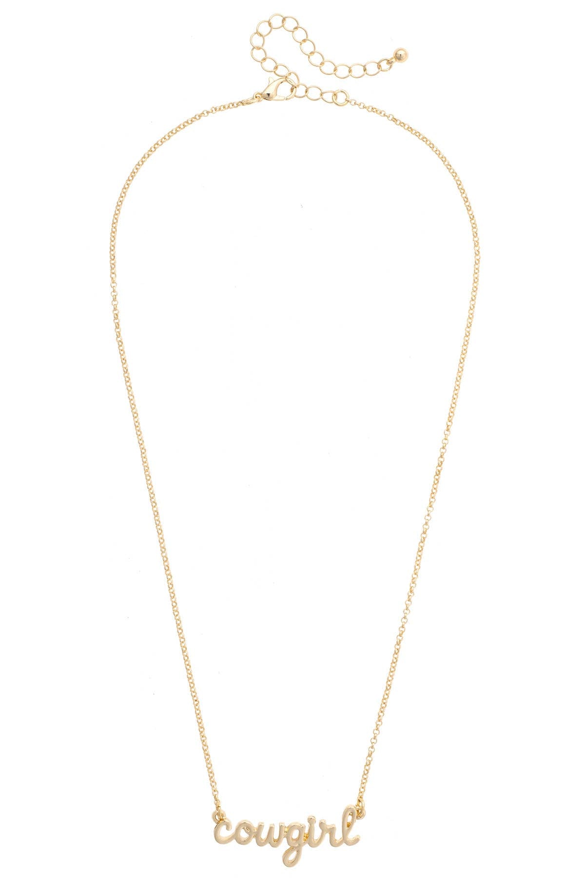 Cowgirl Cursive Necklace in Shiny Gold Canvas – The Blinged Buck